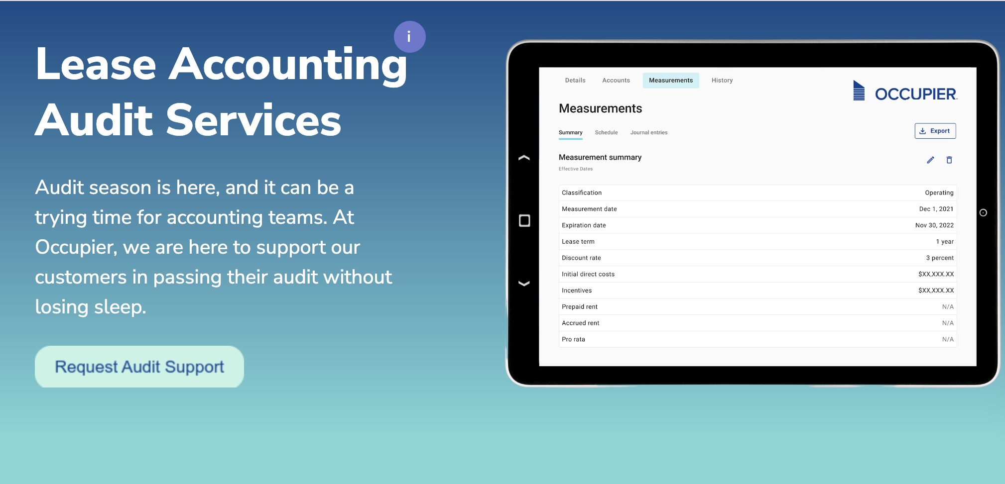 Occupier Lease Accounting Audit Services | Compliance starts here